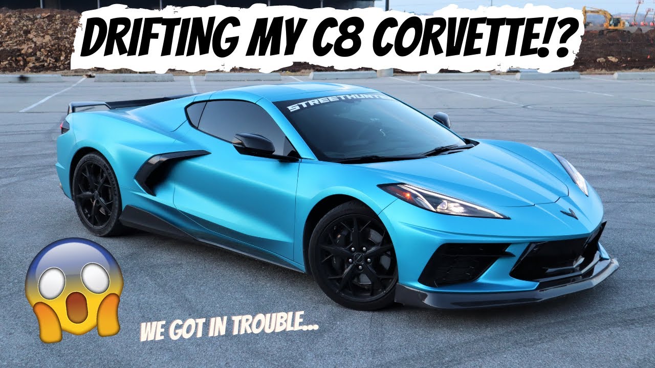How to Drift The Mid-Engine C8 Corvette!? We got caught... - YouTube