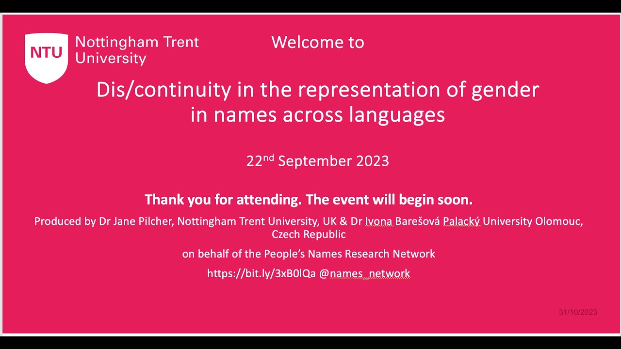 Dis/continuity in the representation of gender in names across ...