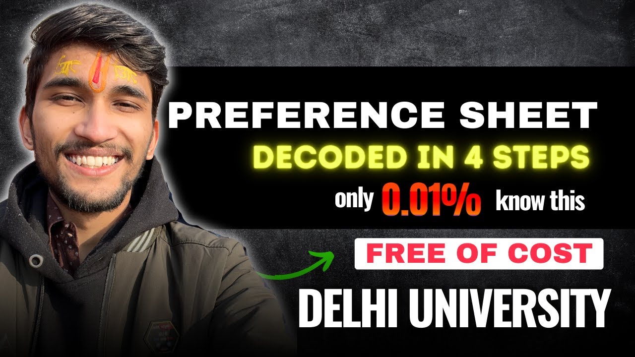 DU PREFERENCE LIST| HOW TO MAKE BEST PREFERNECE SHEET 2024 | DU ...