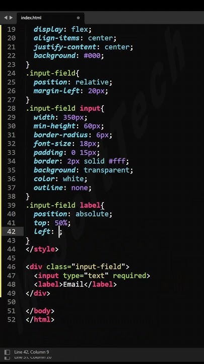 Make Input Animation Html Css Youtube
