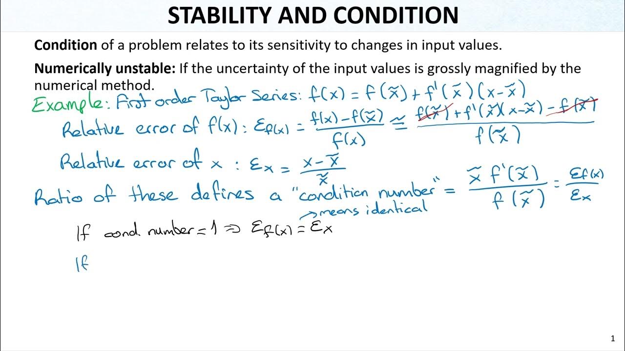 Numerical Methods Lec12 Ch04 Truncation Errors14 Stability and Condition - YouTube
