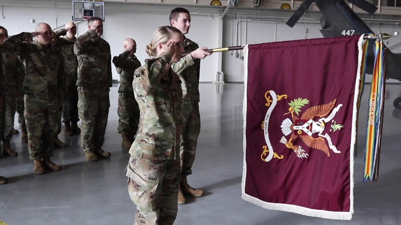110th Multifunctional Medical Battalion Casing Ceremony - YouTube
