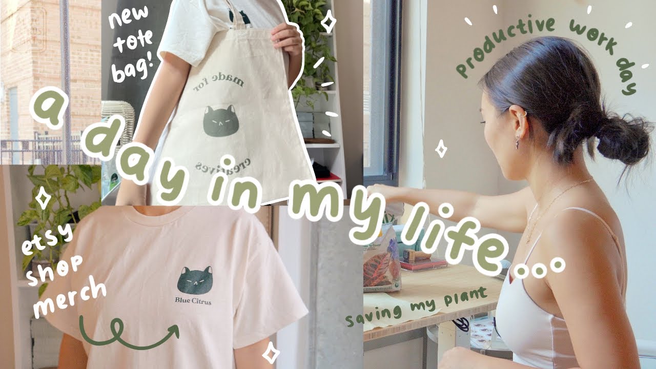 A Productive Day in the Life of an Etsy Shop Owner 🌟 New tote bags, T ...