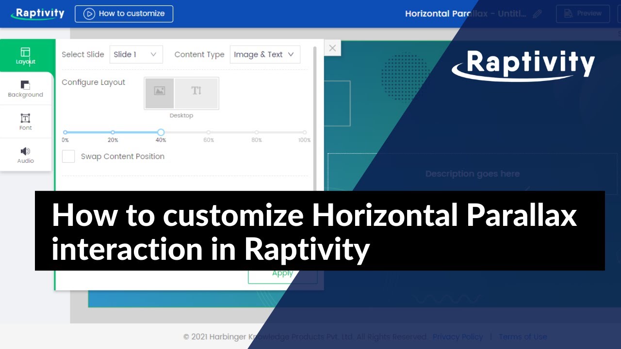 How to customize Horizontal Parallax interaction in Raptivity - YouTube