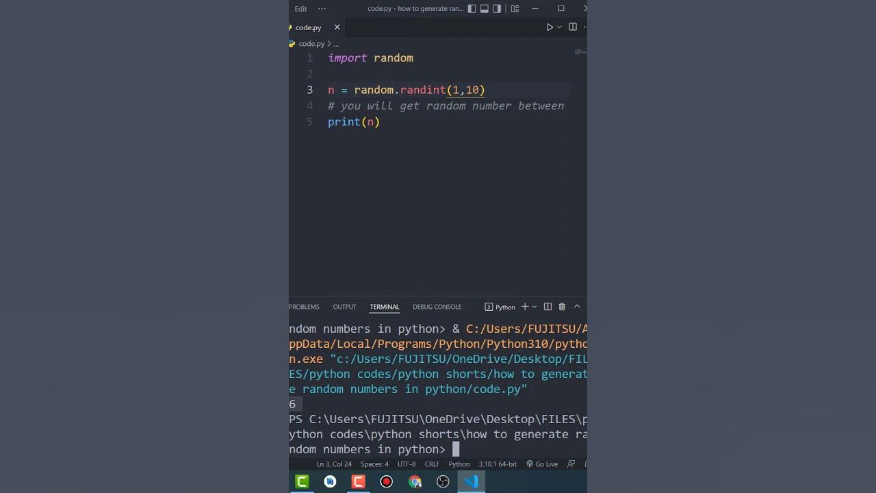 How To Generate Random Numbers In Python - #Shorts - YouTube