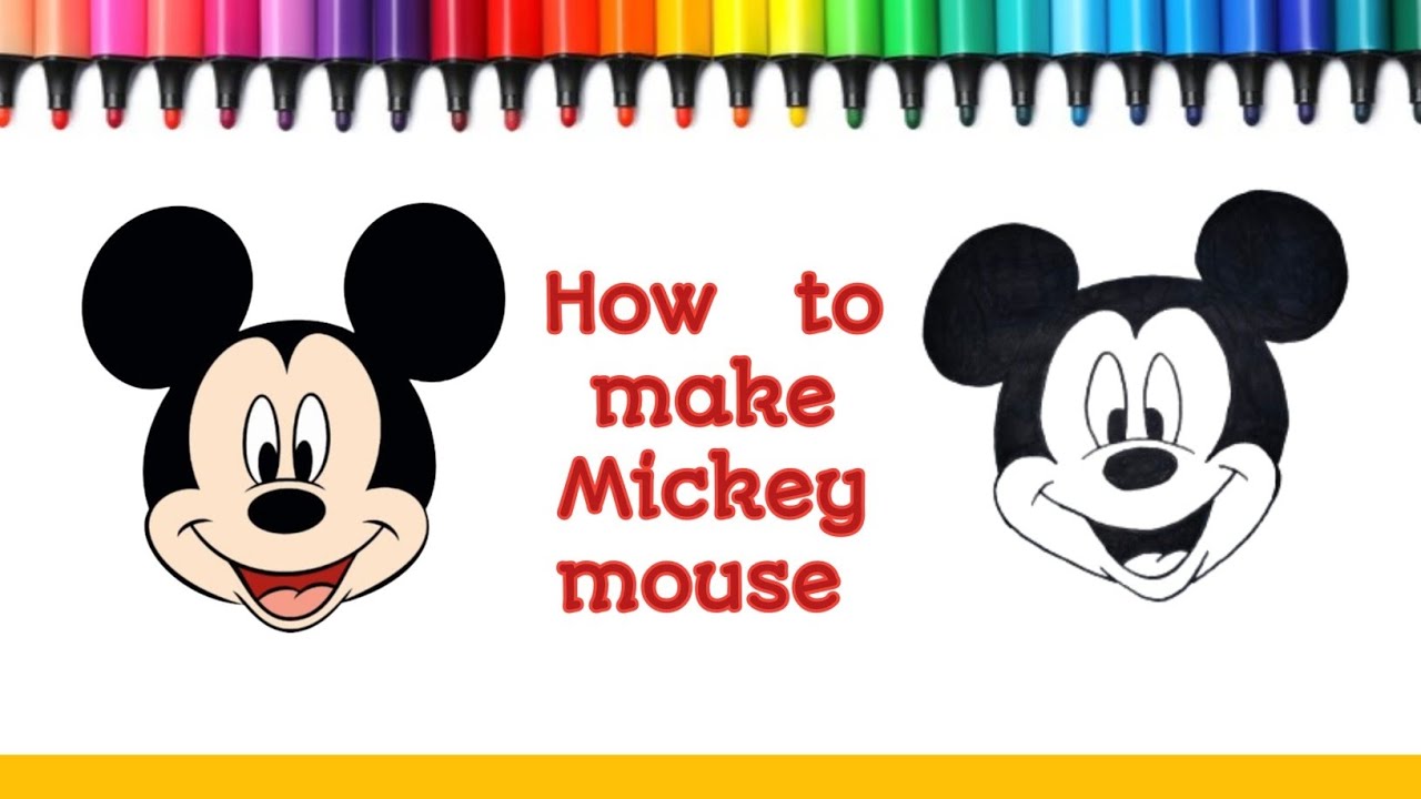 How To Draw Mickey Mouse Disney Cartoon Character Mickey Mouse Youtube
