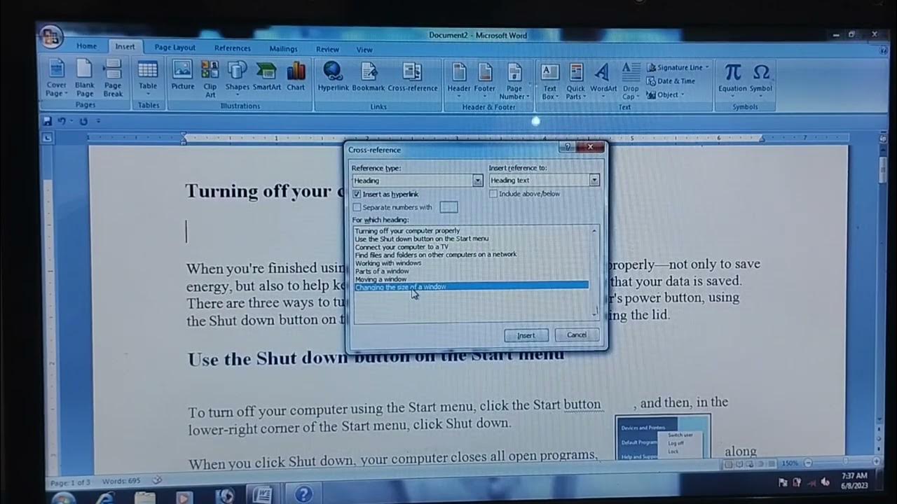 How to create Cross-Reference in Ms-Word - YouTube
