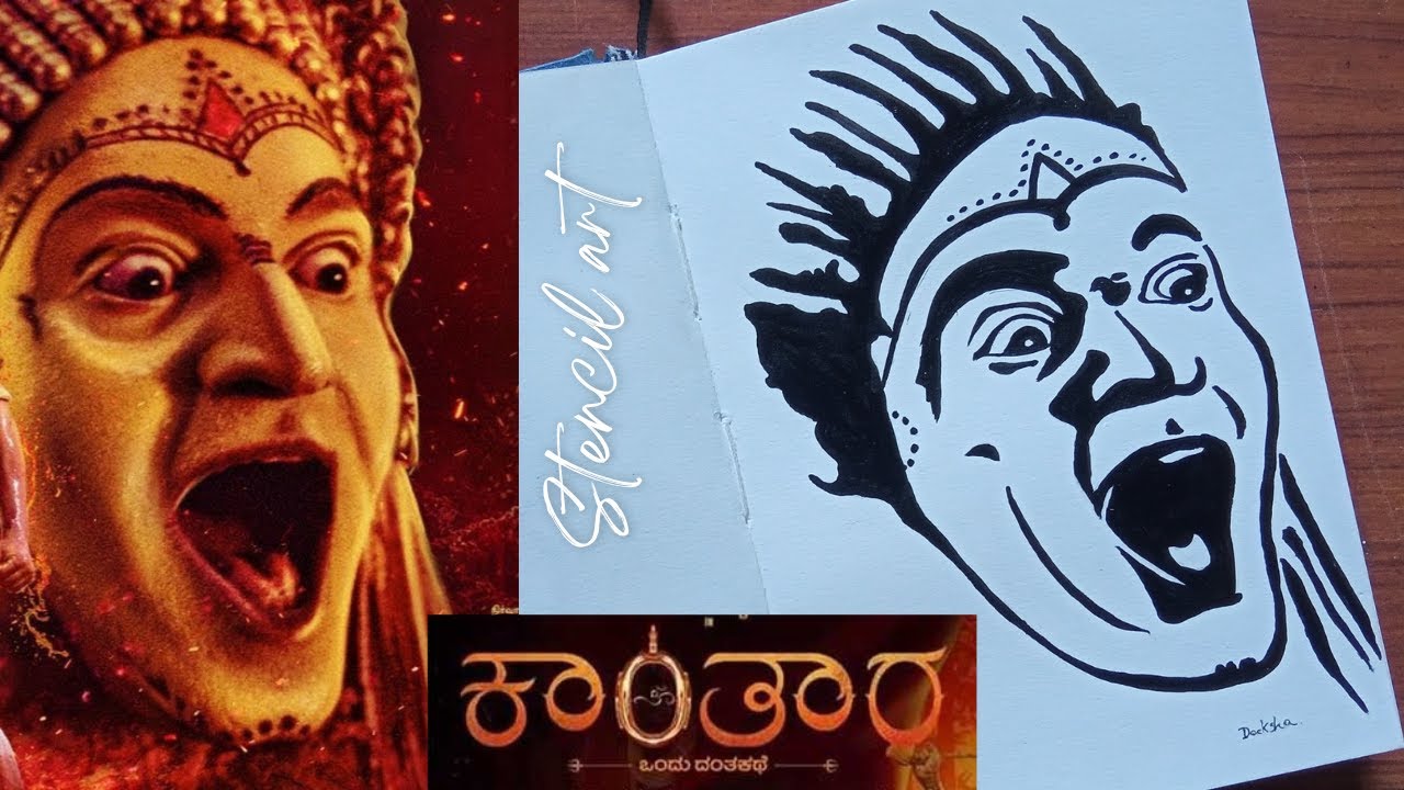 KANTARA Varaha roopam stencil art | Painting - YouTube