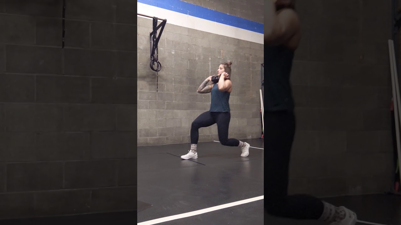 Single DB front rack lunges - YouTube