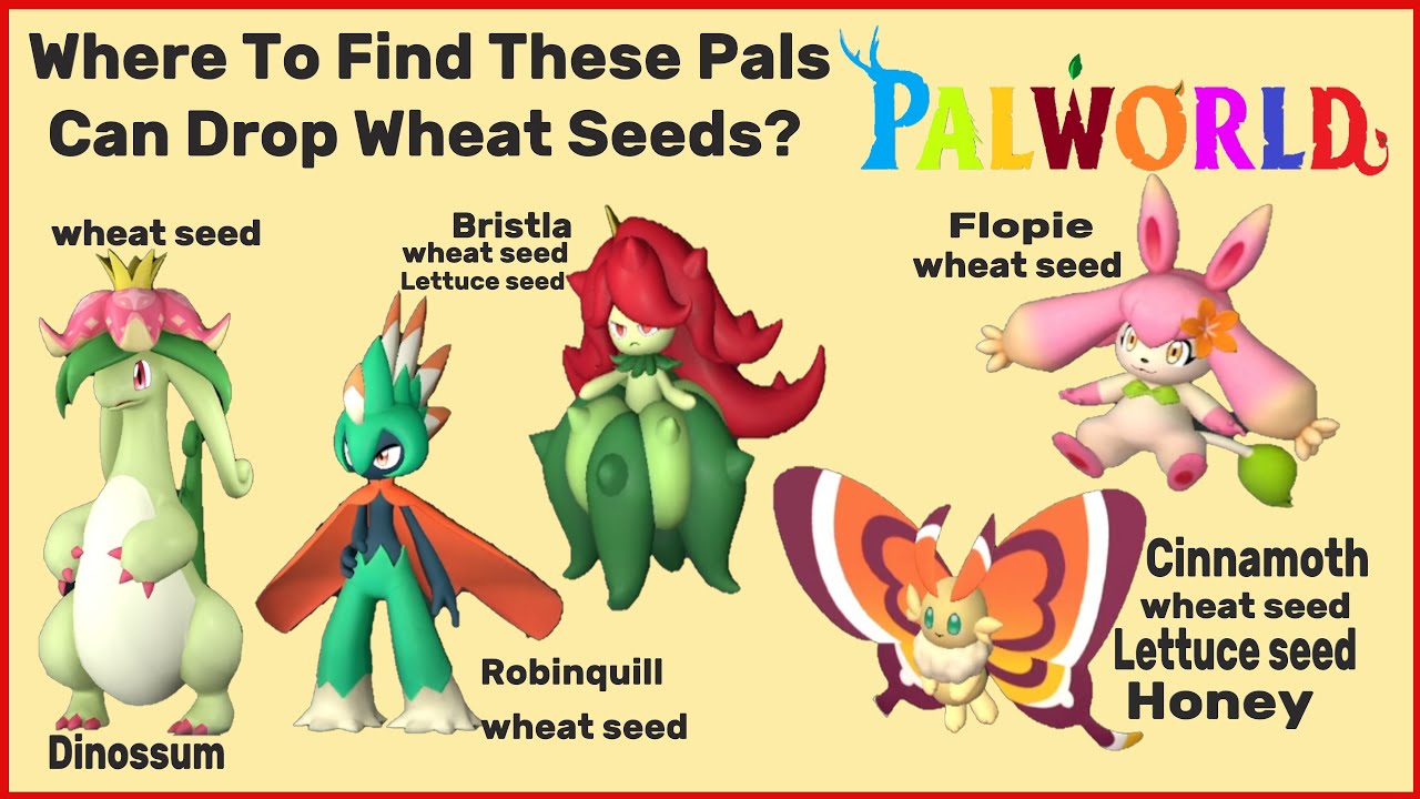 What Pals Can Drop Wheat Seeds, Honey & Lettuce Seeds PALWORLD - YouTube
