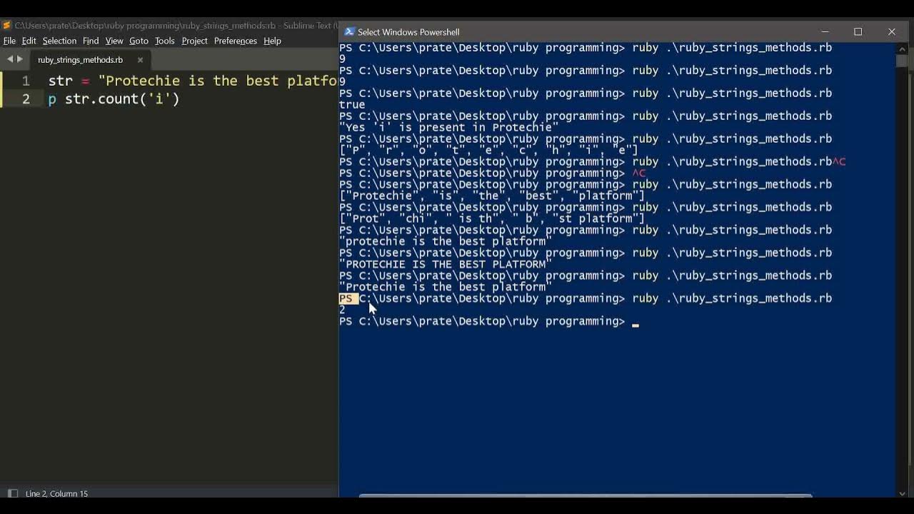 Ruby strings | ruby include | ruby count | ruby length | ruby each_char ...