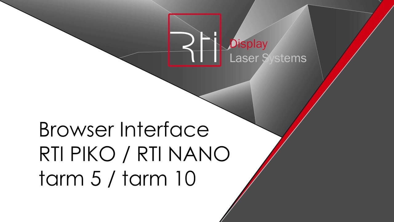 RTI Browser Interface EXPLAINED | Laserworld - YouTube