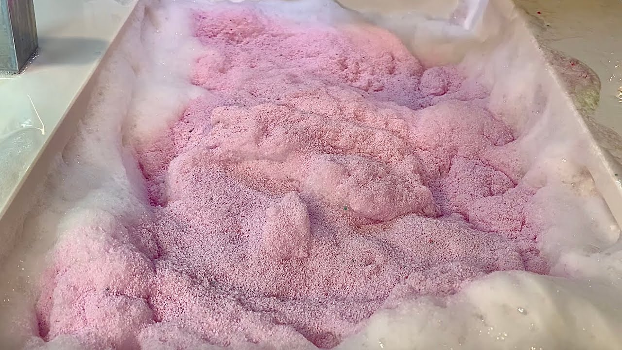 Pink Ariel Light Drizzle 💖🌧 over Pinol Clouds 🌲- sponge ASMR - YouTube