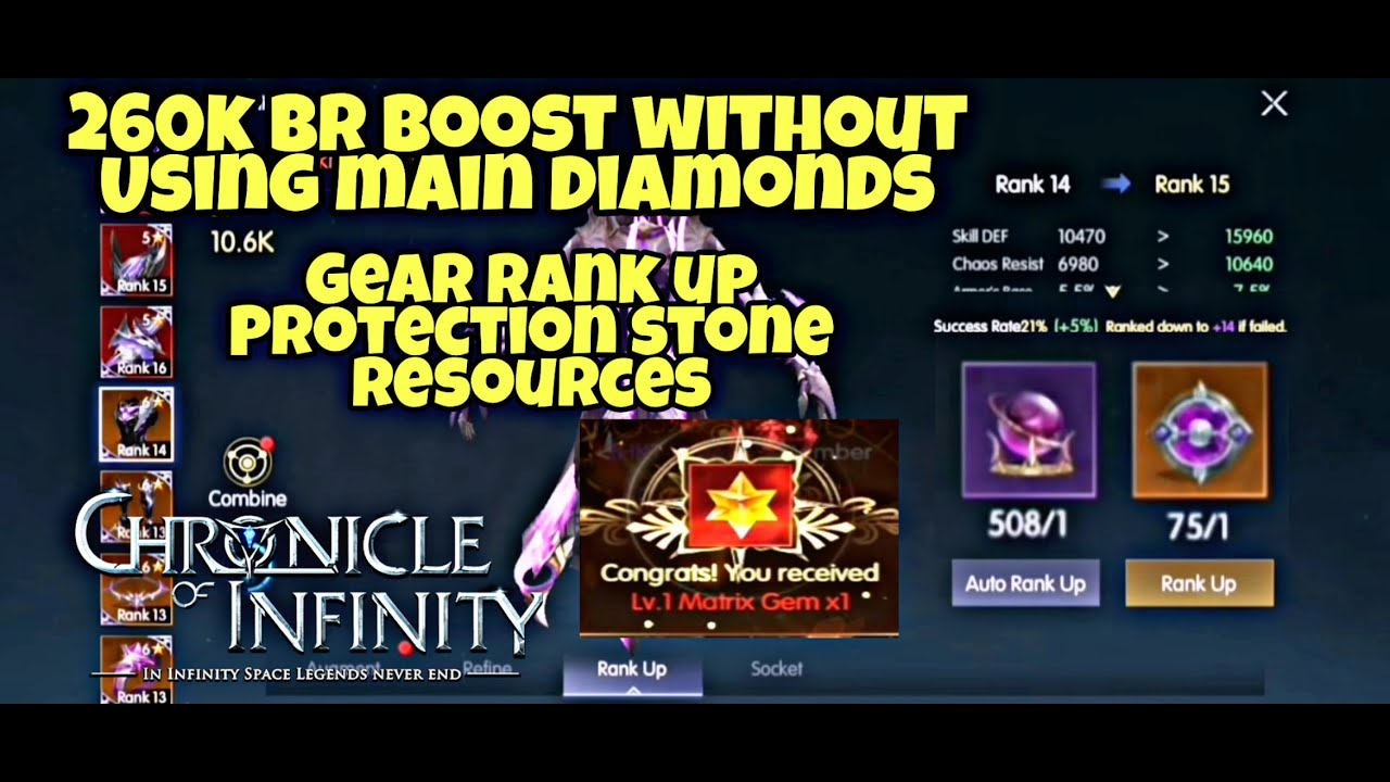 GEAR RANK UP TUTORIAL | Chronicle Of Infinity - YouTube