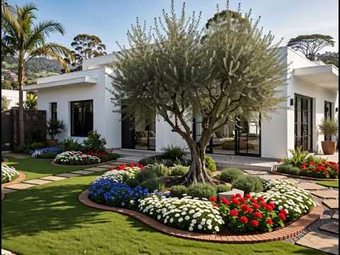 White modern flat roof bungalow 