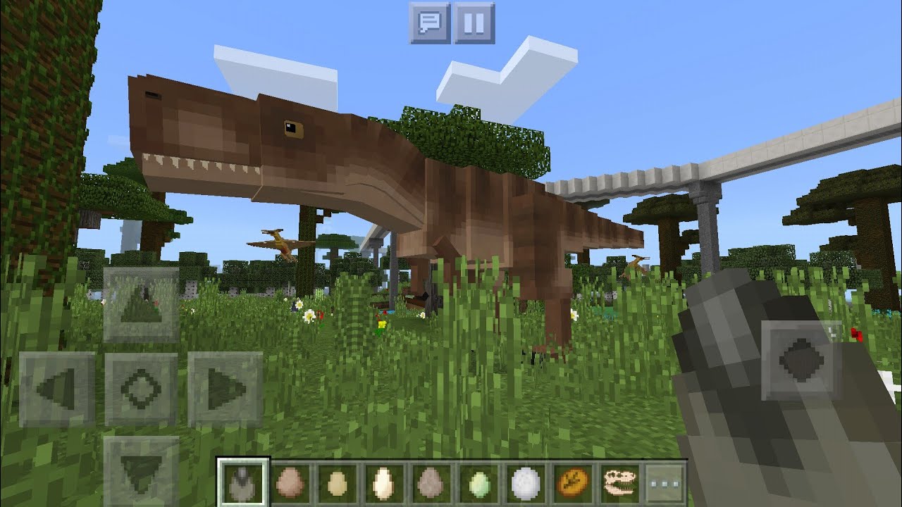 MCPE Dinosaur Mod/Add on - YouTube