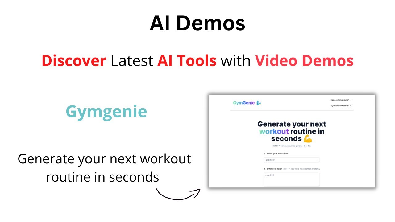 AI Demos | Generate Your Next Workout Routine Instantly with GymGenie | GymGenie Demo - YouTube