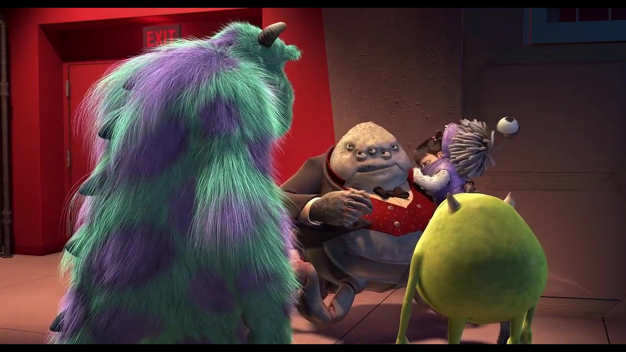 Waternoose kidnaps Boo and banishes Mike and Sullivan (Monsters Inc ...