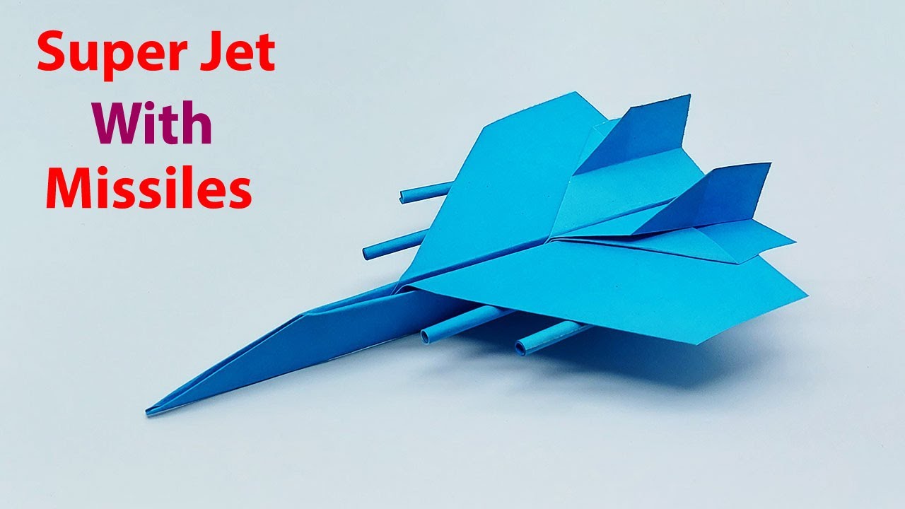 How to Make Paper Jet Fighter With 4 Missiles | Do it Yourself Paper ...