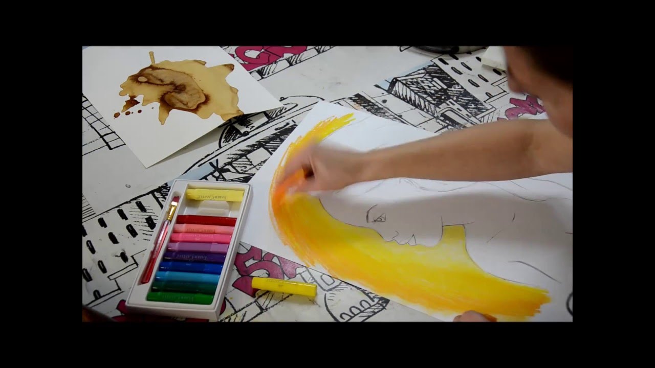 #Portraits de femmes aux craies aquarellables par Lydia Roche Art - YouTube