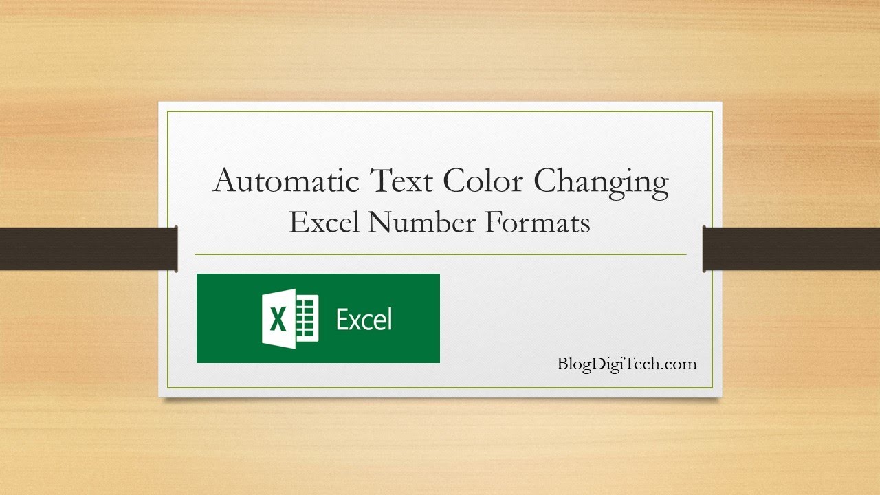 Automatic Text Colour Changing In Excel YouTube Automatic Text Colour Changing In Excel YouTube