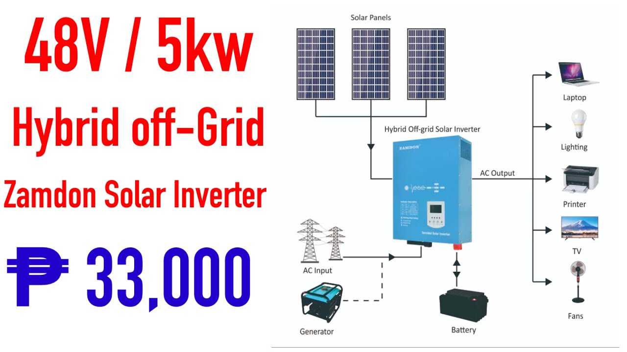 5kw Hybrid Solar Power Inverter, pwedeng pang DIY! 48V DC | 4,480 watts ...