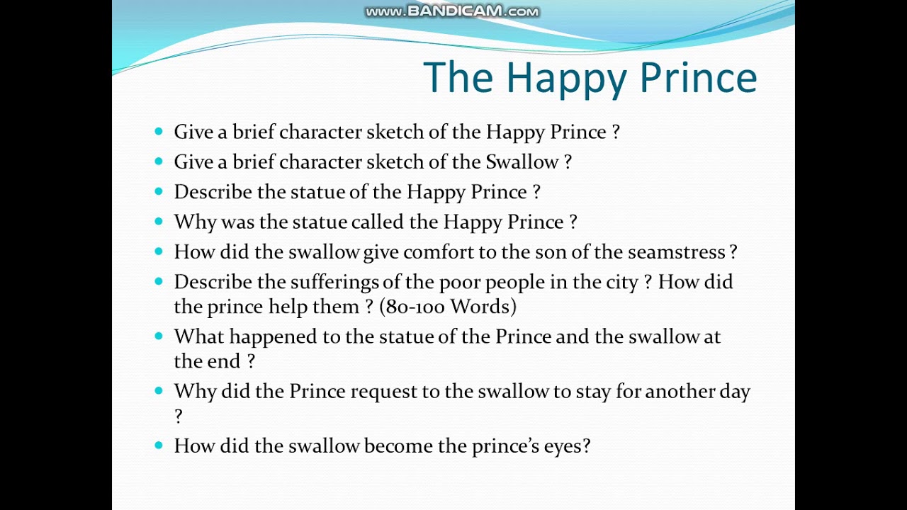The Happy Prince Very Important Questions 100 Chances Class 9th the-happy-prince-very-important-questions-100-chances-class-9th