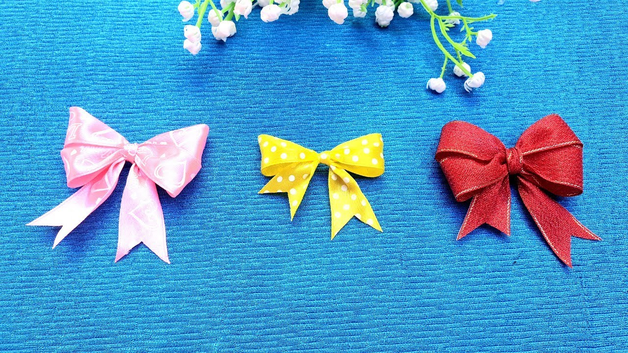 CÁch LÀm NƠ BẰng Ruy BĂng How To Make A Bow With Ribbon Youtube