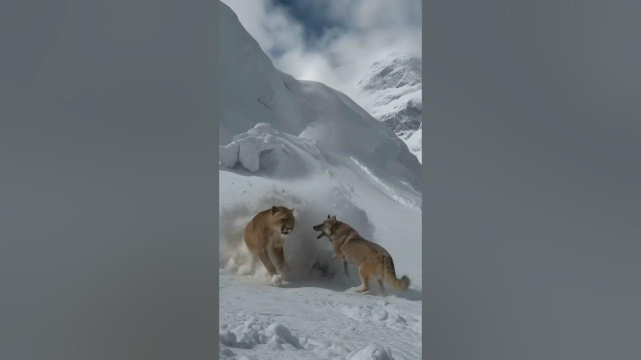 Epic Showdown: Mountain Lion vs Wolf in Avalanche Battle for Survival ...