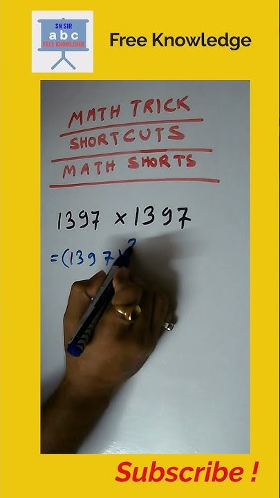 #shorts Find the value of 1397 X 1397,Math Shortcut,Math tricks,Shortcuts Method #tricks # ...