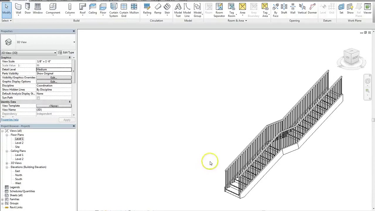 Revit Lesson 15 - Stairs Run Feature And Basic Properties - YouTube