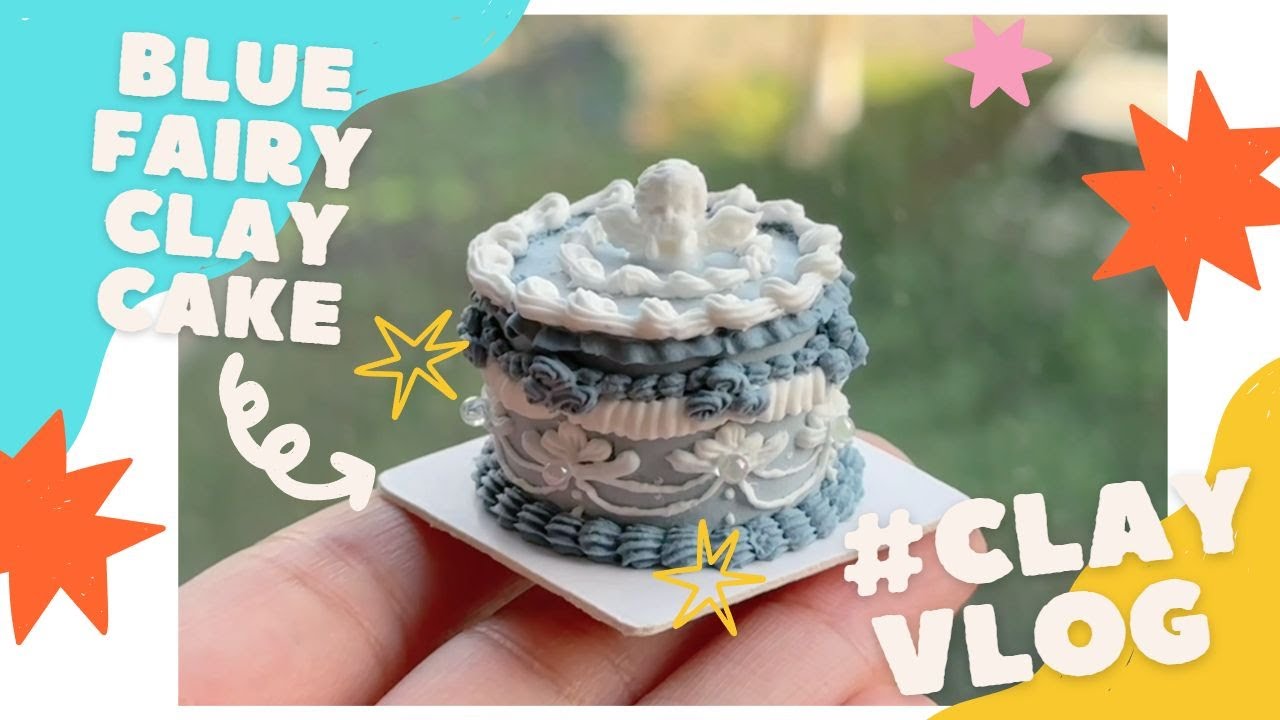 【Immersion doing clay】blue fairy clay cake - YouTube