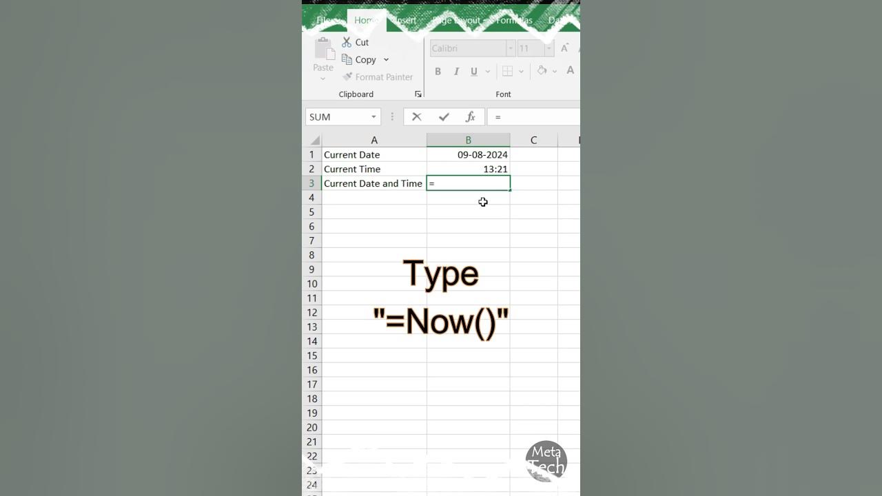 Current Date & Time #excel #exceltips #exceltricks #formattingtips #howto #microsoft # ...
