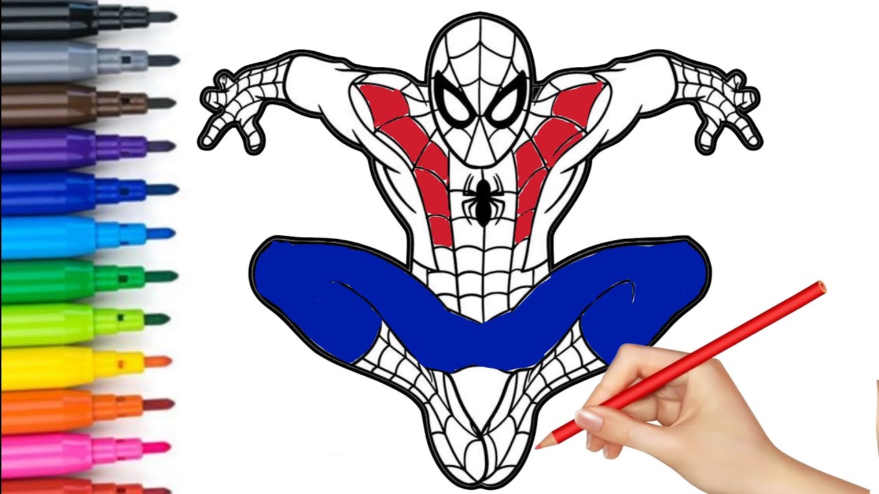 drawing spider man easy || how to draw spider man stepby step - YouTube