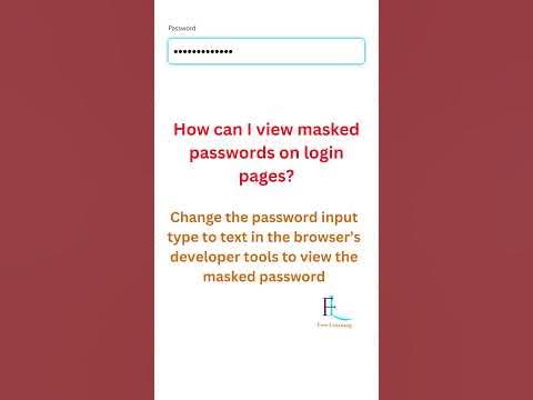Masked Password | Password kaise dekhe | How can I view masked passwords on login pages - YouTube