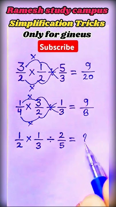 Fraction Tricks|Math Magic|Fraction Hacks|Fraction Shortcuts|Easy Fractions|and Fraction Secrets ...