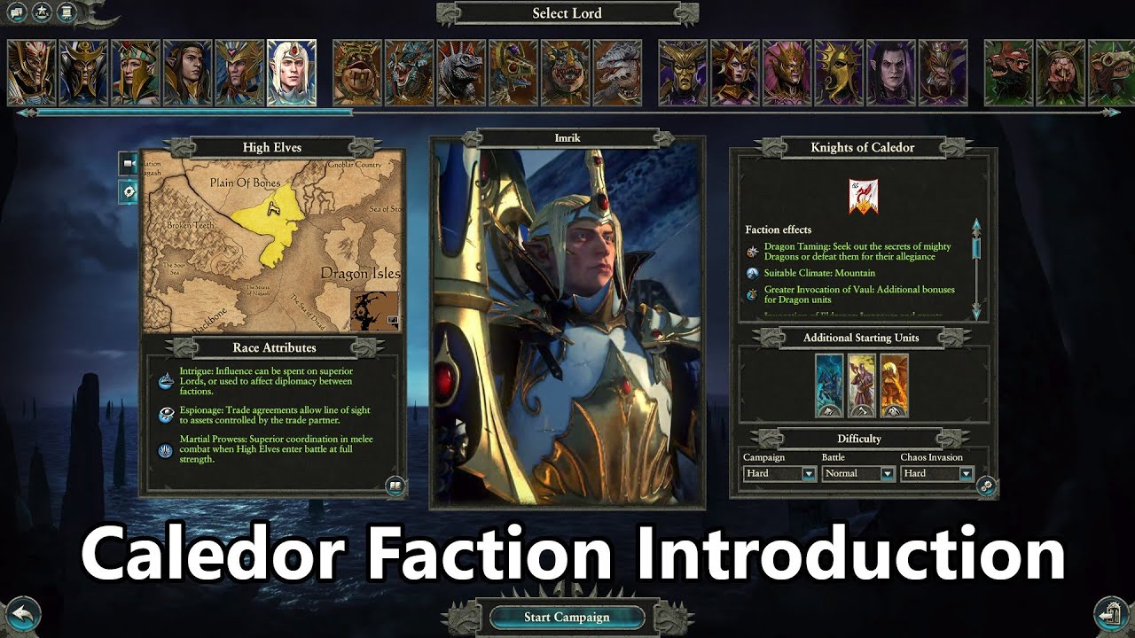 Knights of Caledor Faction Introduction - Total War: Warhammer II - YouTube