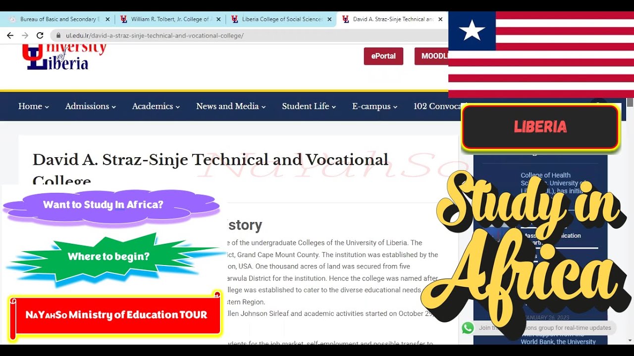 Study in Liberia - Ministry of Education website & University. #NaYahSo ...