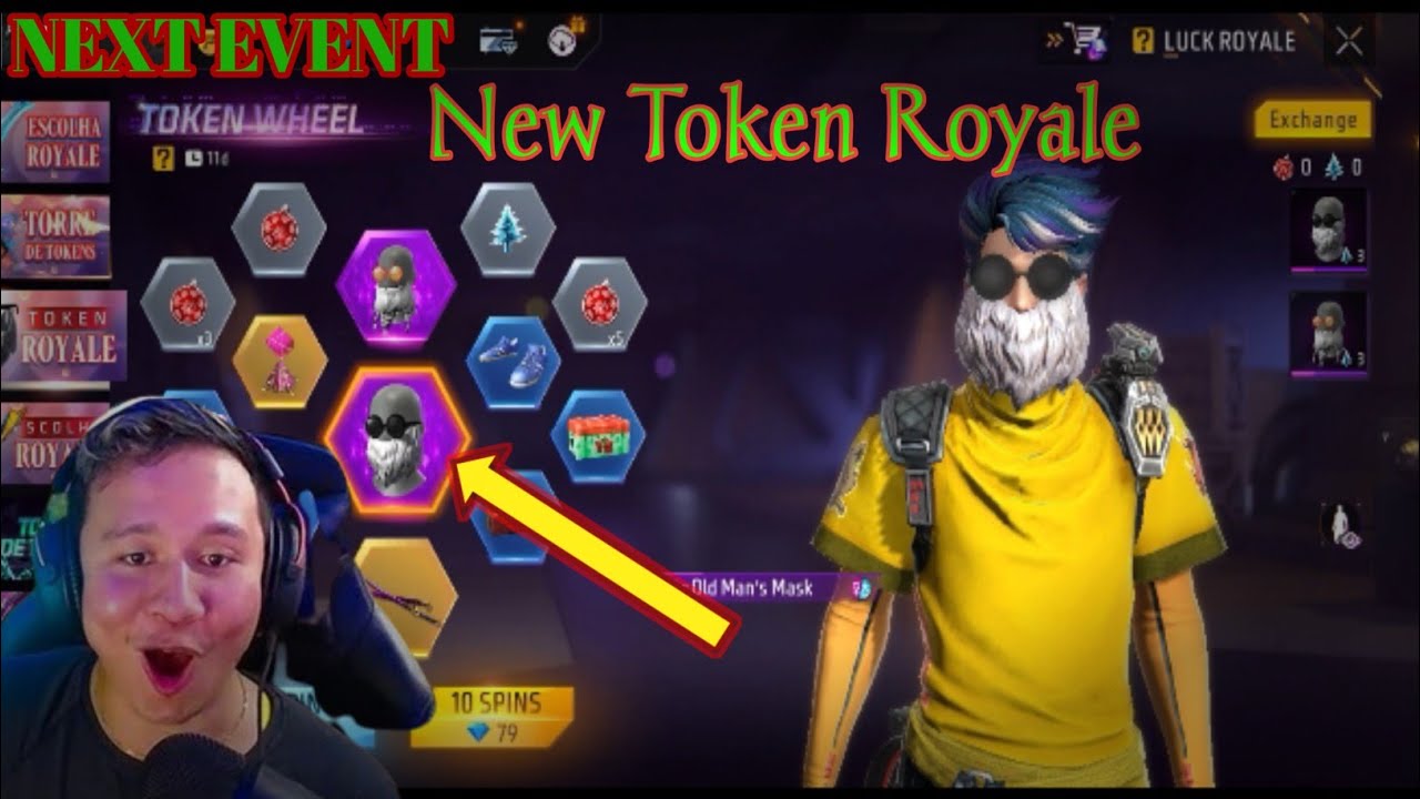 FREE FIRE NEW EVENT || FF OLD MAN'S MASK || FF NEW TOKEN ROYAL EVENT 🎁 ...