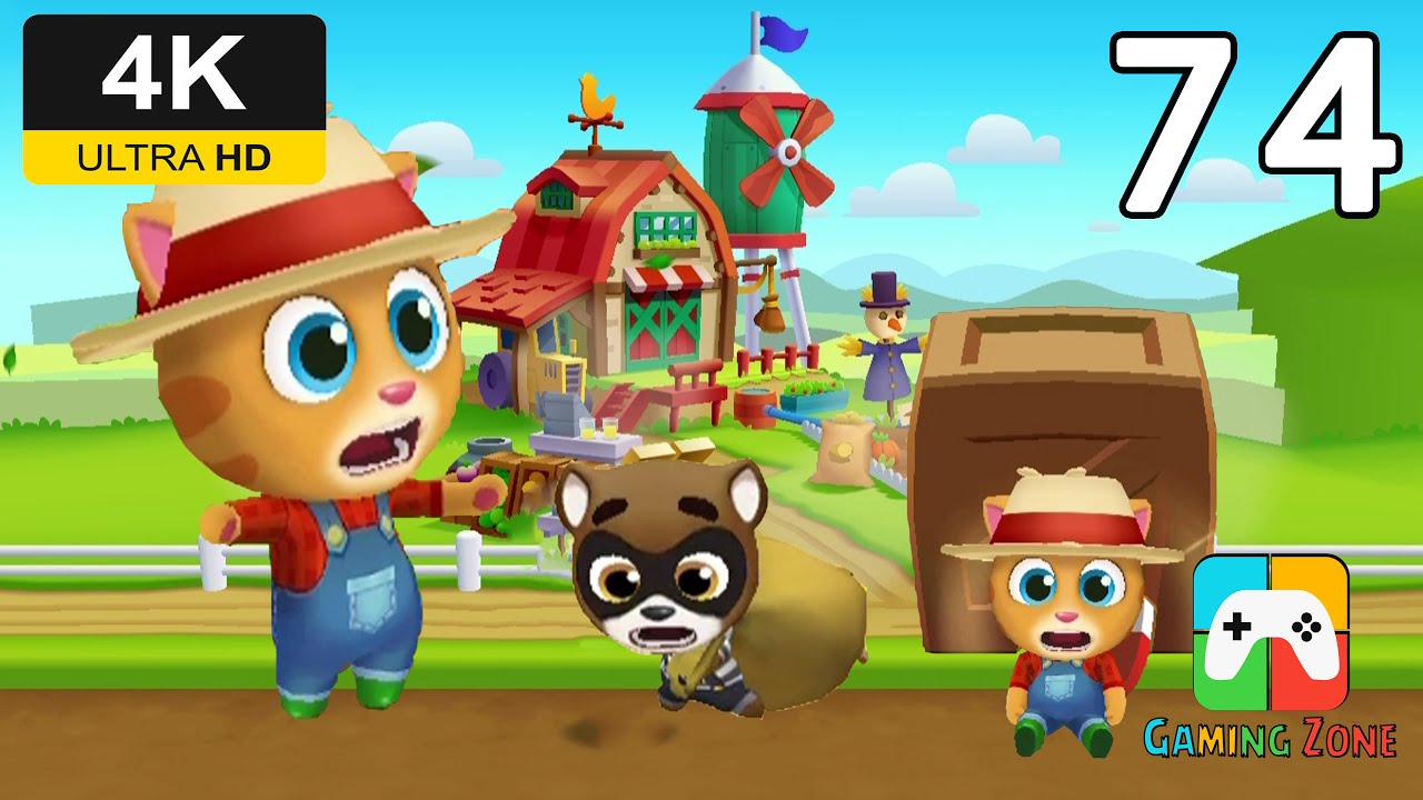Talking Tom Gold Run Farmer Ginger At Ginger's Farm Gameplay ...