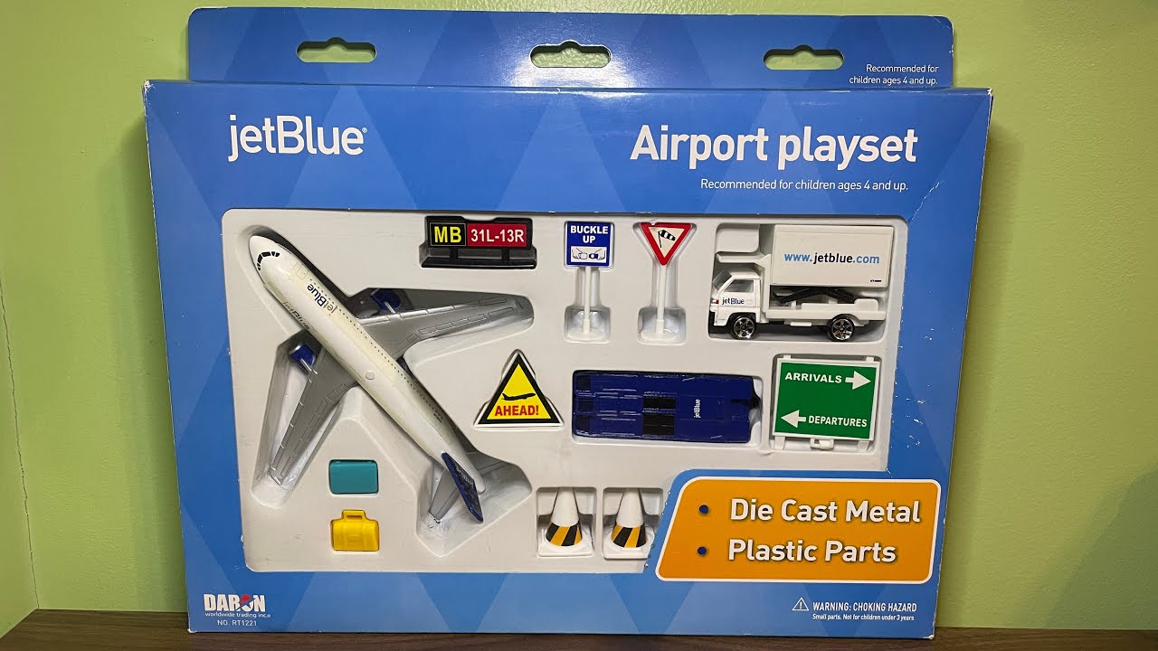 Daron Realtoy JetBlue A320 Old Livery Airport Playset Review - YouTube