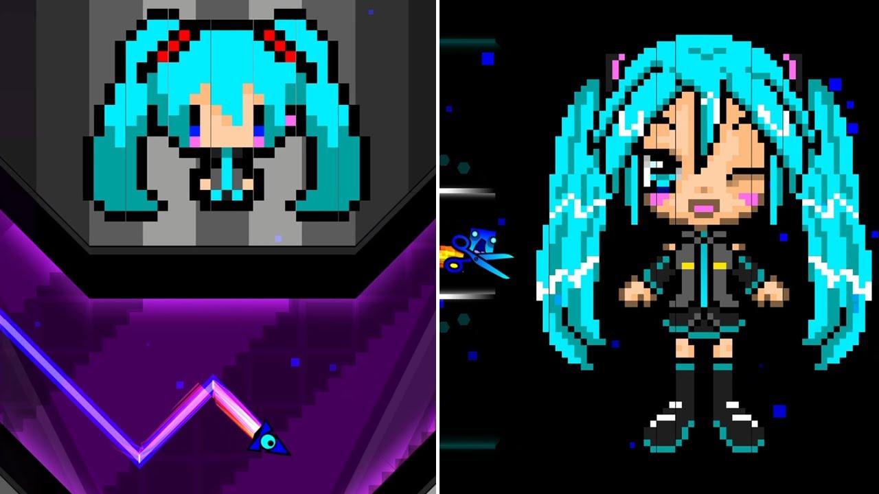 "Hatsune Miku" by SixGames 100% (Nivel Anime) (All Coins) | Geometry ...