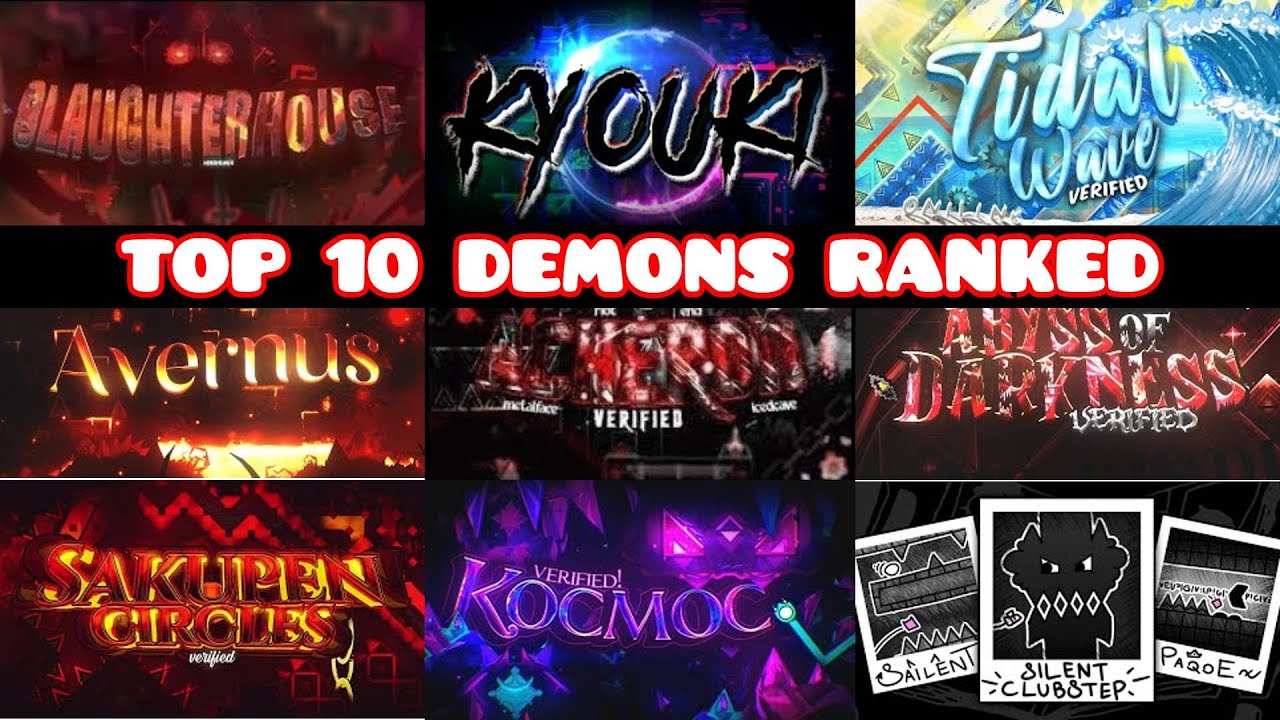 [GD] TOP 10 DEMONS RANKED/SHOWCASE - YouTube