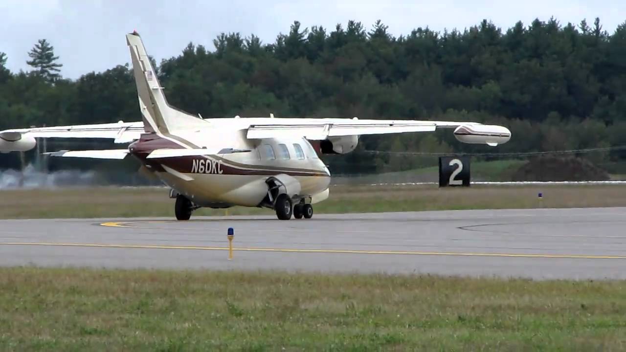 Mitsubishi MU-2 Taxiing and Departing KMHT (Taken By Stephen K.) - YouTube