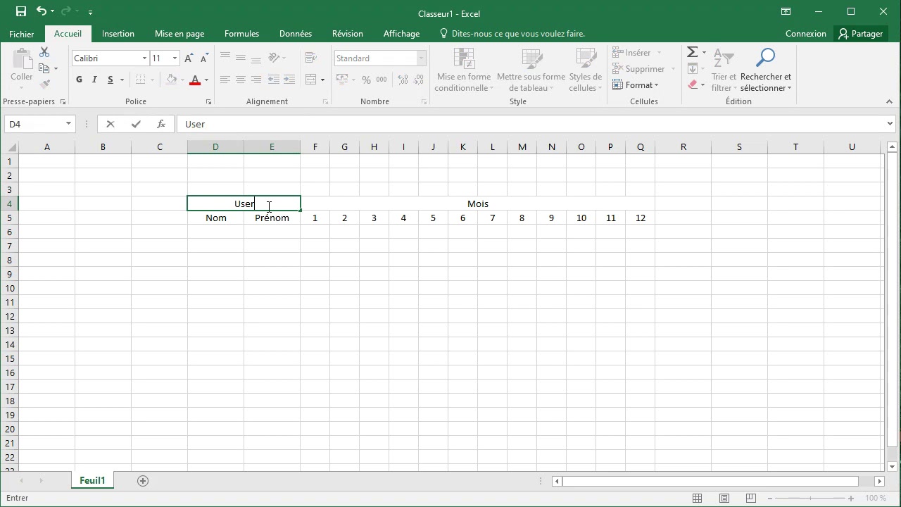 EXCEL 03 3 3 Cellule fusion - YouTube