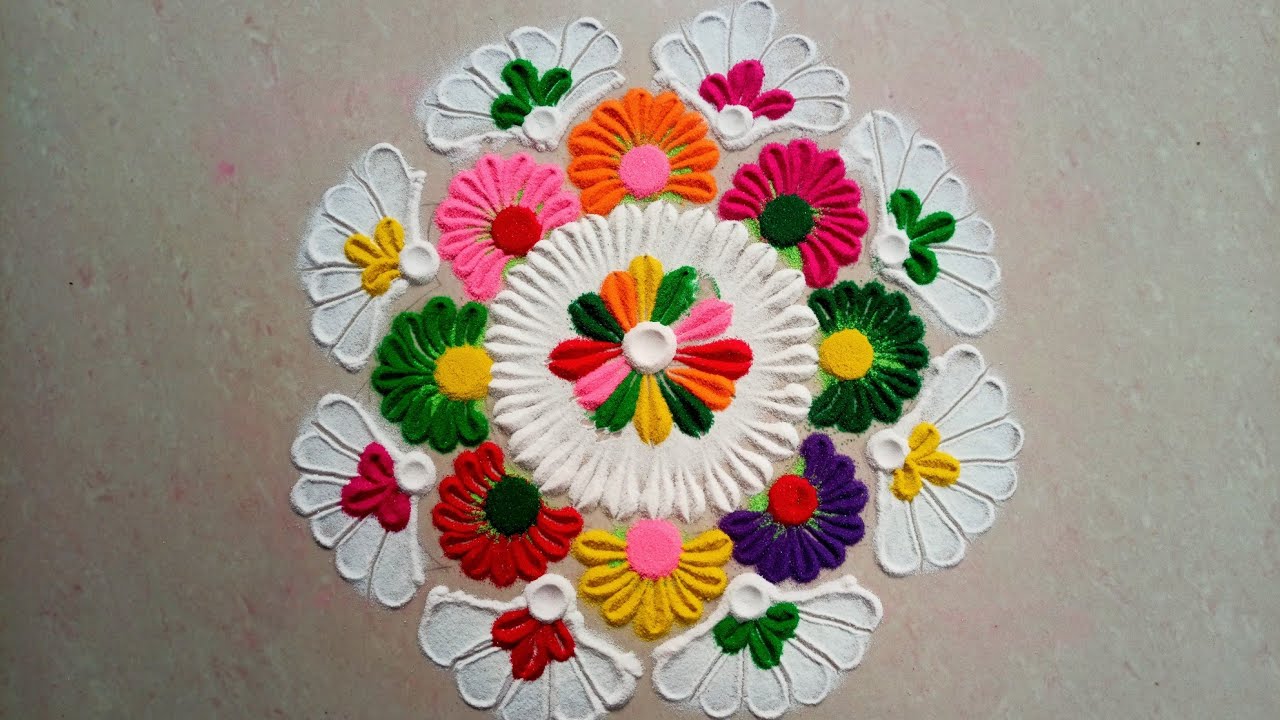 Navaratri rongoli design || beautiful rongoli designs | festival ...