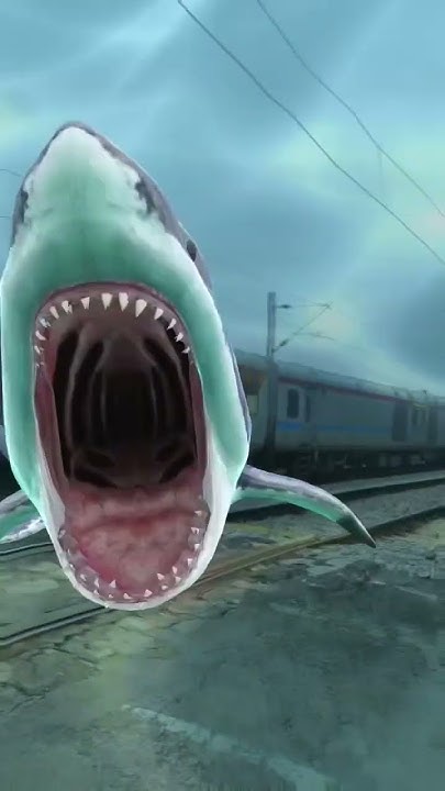 Shark and train on the tracks - YouTube