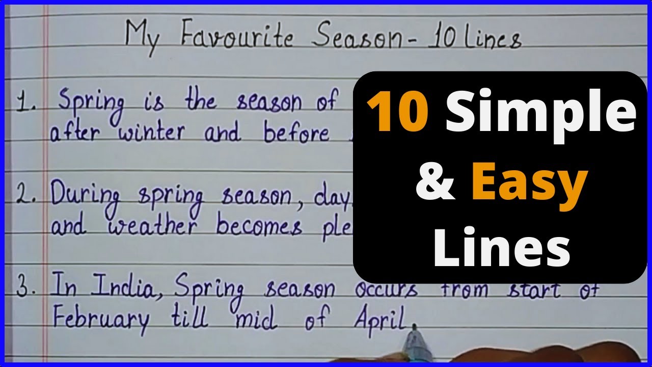 My Favourite Season 10 Lines | 10 Lines On Spring Season in English ...