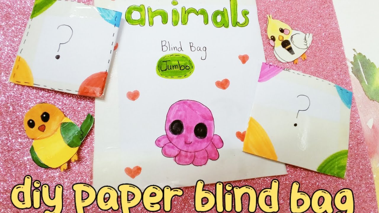 diy paper blind bag mystery blind bag with cute animals - YouTube