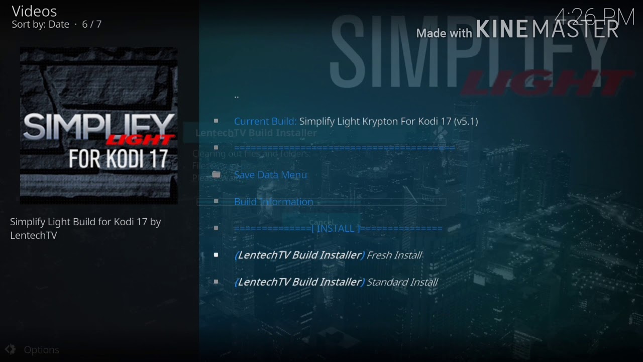 programming simplicity light build on kodi 17.6 dec 2017 - YouTube